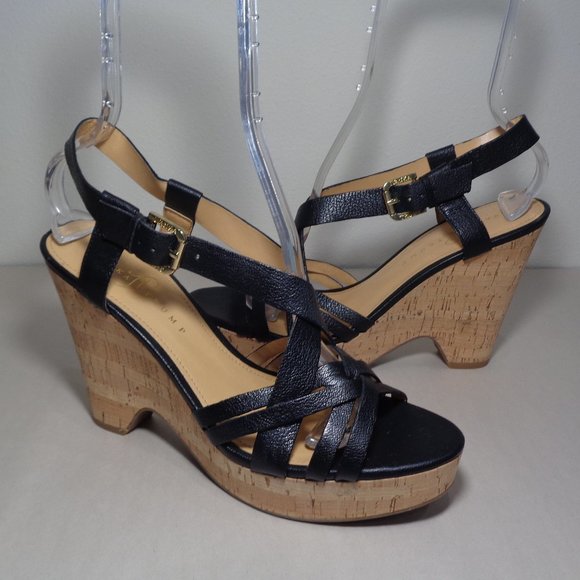 Ivanka Trump | Shoes | Ivanka Trump Size M Handy Black Leather Heeled ...
